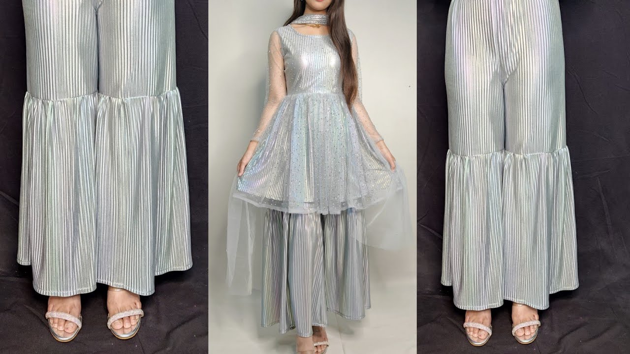 Gharara cutting and stitching for beginners/ one layer gharara cutting ...