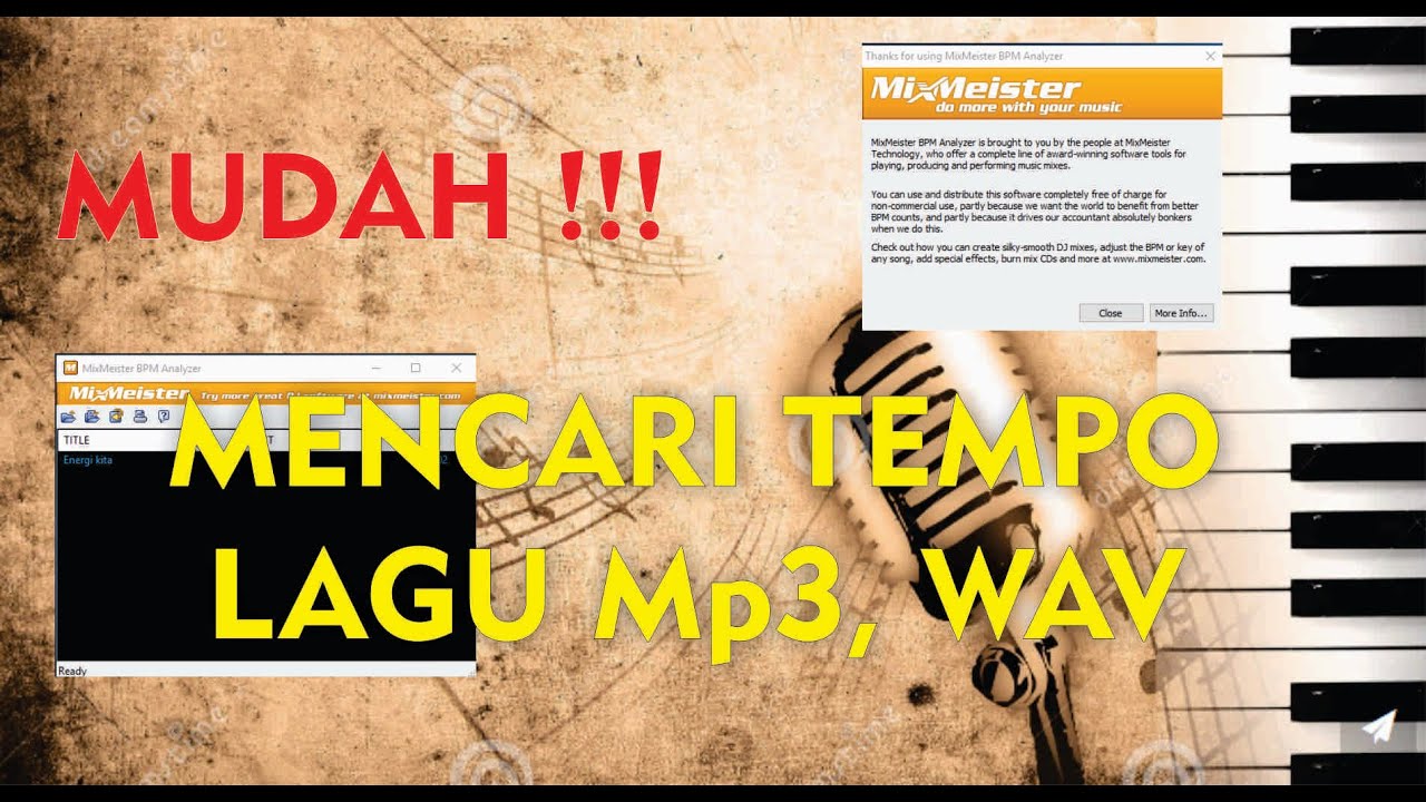 Mudah !! Mencari Tempo Sebuah Lagu Menggunakan MIXMEISTER BPM ANALIZER ...