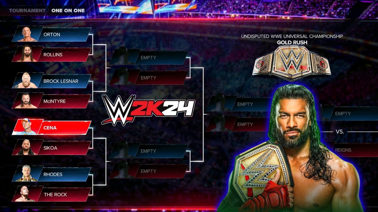 WWE 2K24 LIVE Stream - WWE 2K24 Undisputed Championship Tournament Roman Reigns - YouTube