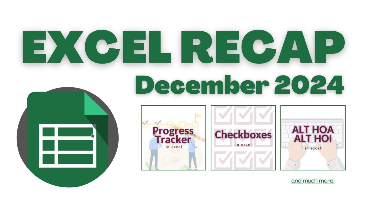 Excel Recap December 2024‼️ #excel - YouTube