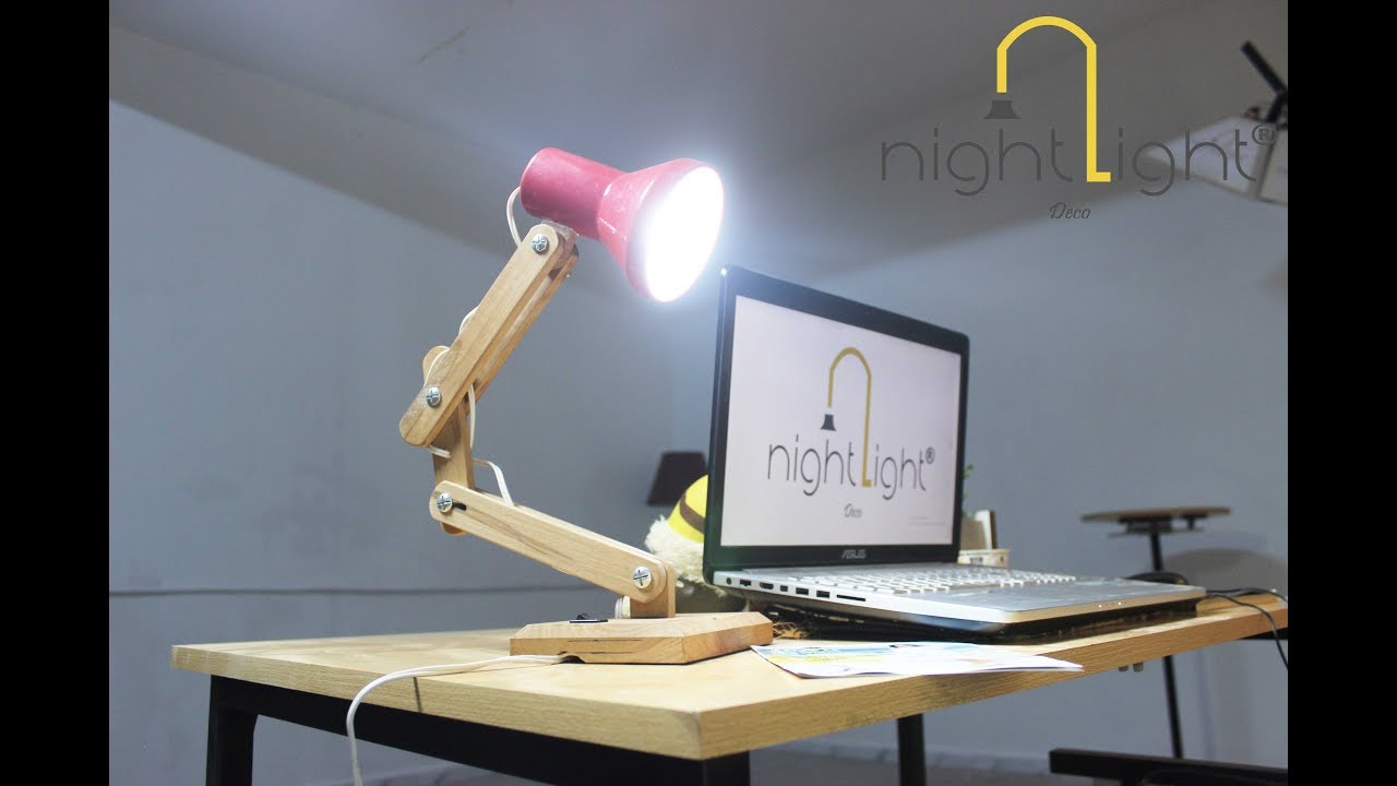Wooden Desk Lamp! How To Make .. - YouTube