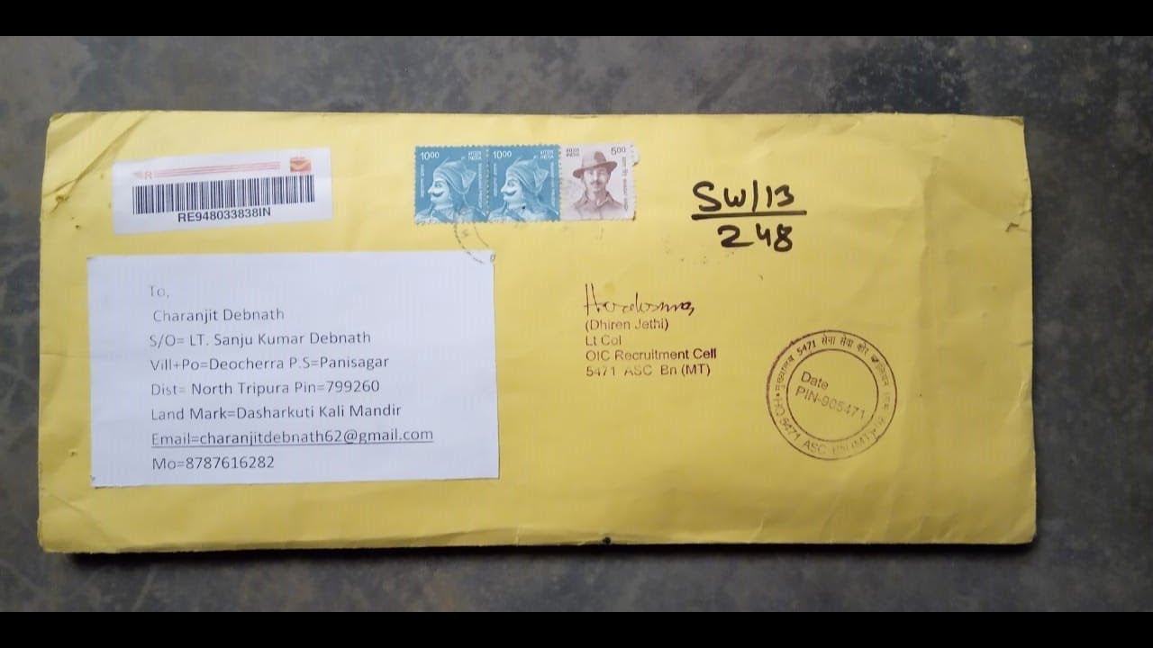 Unboxing Indian Army Call Latter 71- Sub Area ! ASC Pathankot Punjab ...