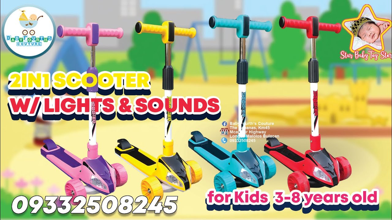 Scooter with Lights and Sounds for Kids - YouTube