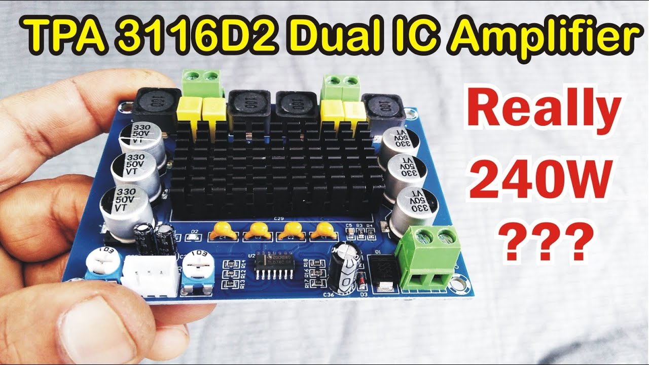 the best class d hifi stereo amplifier module dual ic tpa3116d2 - YouTube