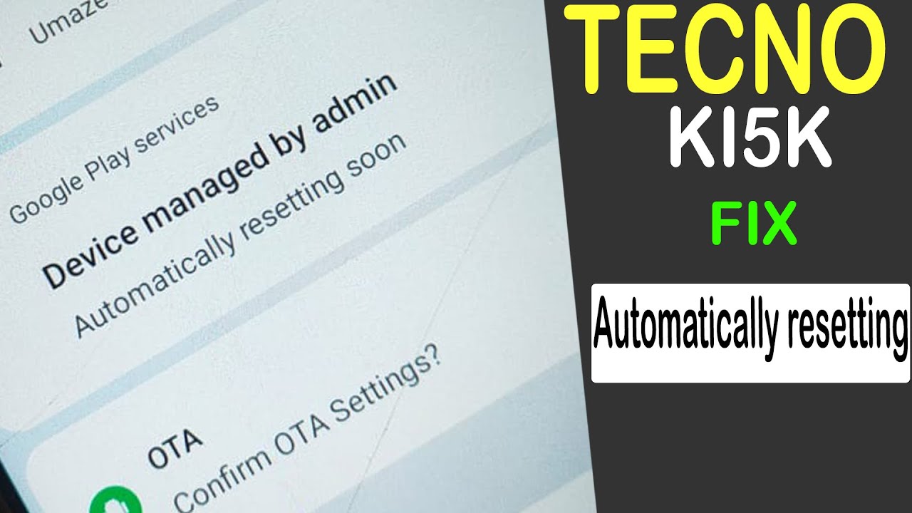 Tecno KI5K How to fix Device Managed by Admin on Tecno Spark 10C step ...