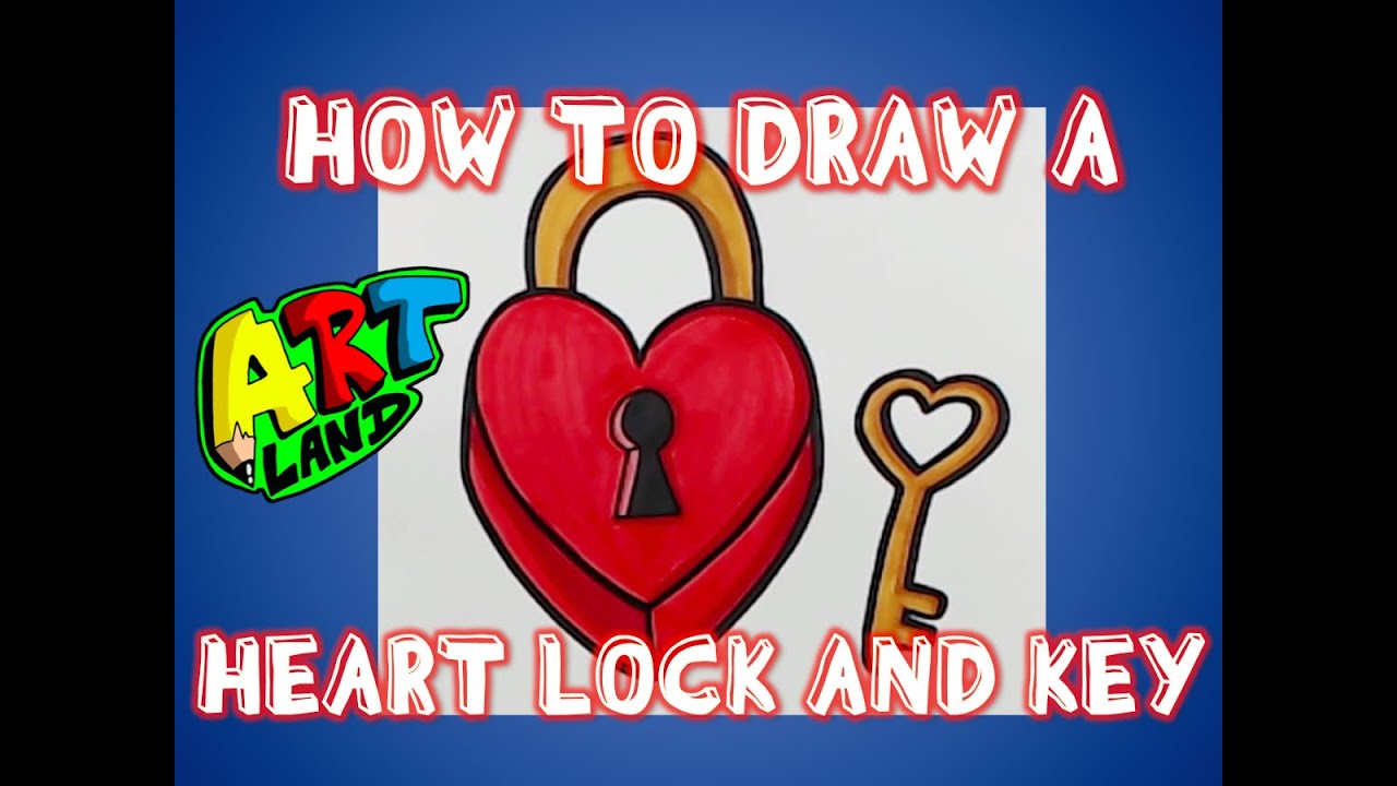 How To Draw A Heart With A Lock And Key Step By Step