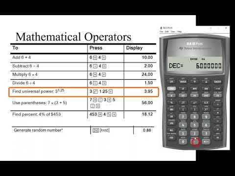 Basic Functions on a Texas Instruments BA II Plus - YouTube