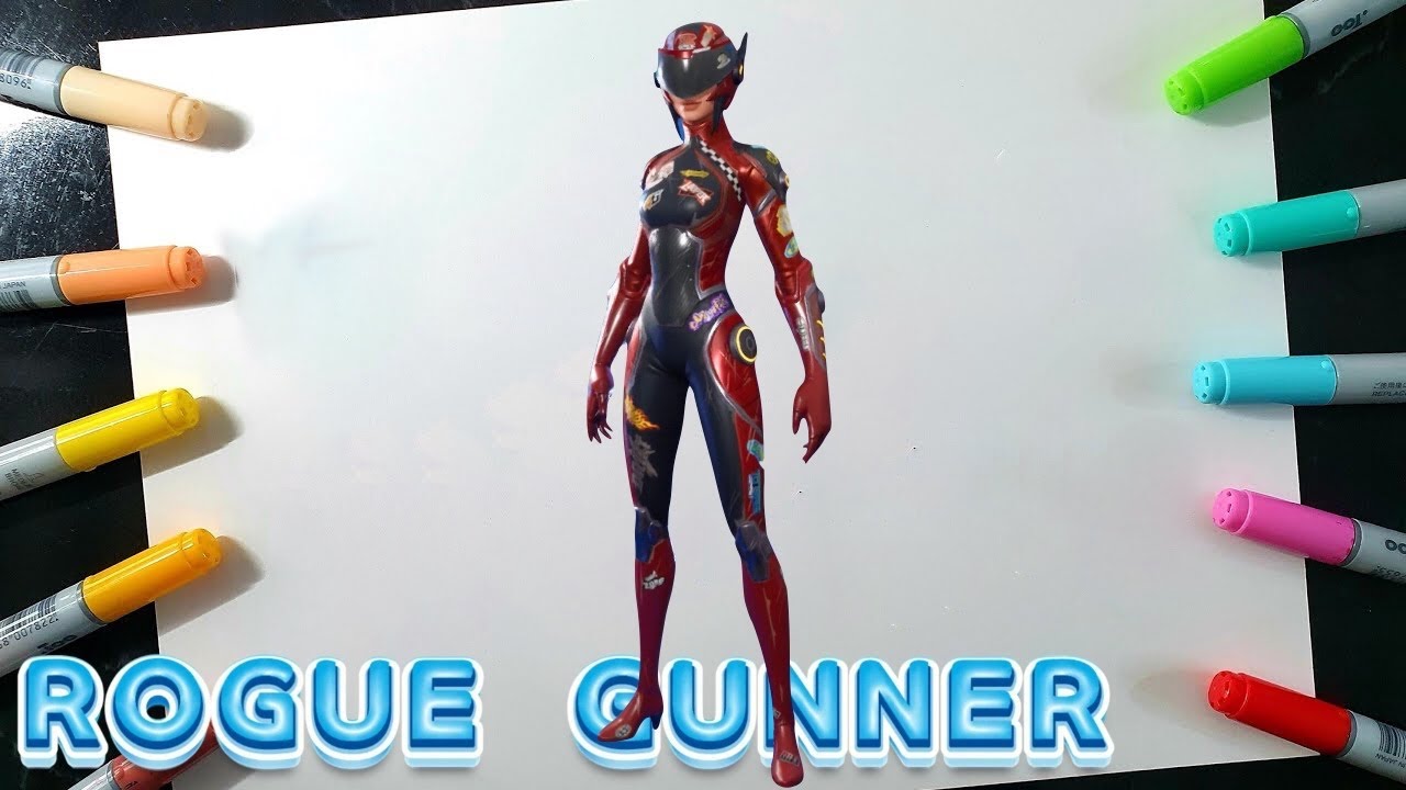 How to draw ROGUE GUNNER from Fortnite Very Easy - YouTube
