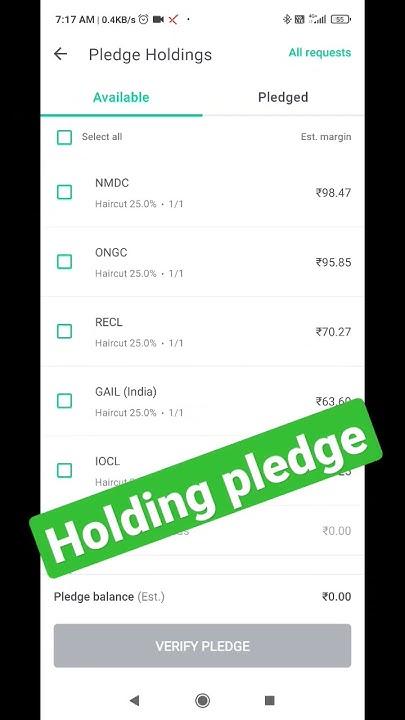how to pledge holding in groww app #pledge - YouTube
