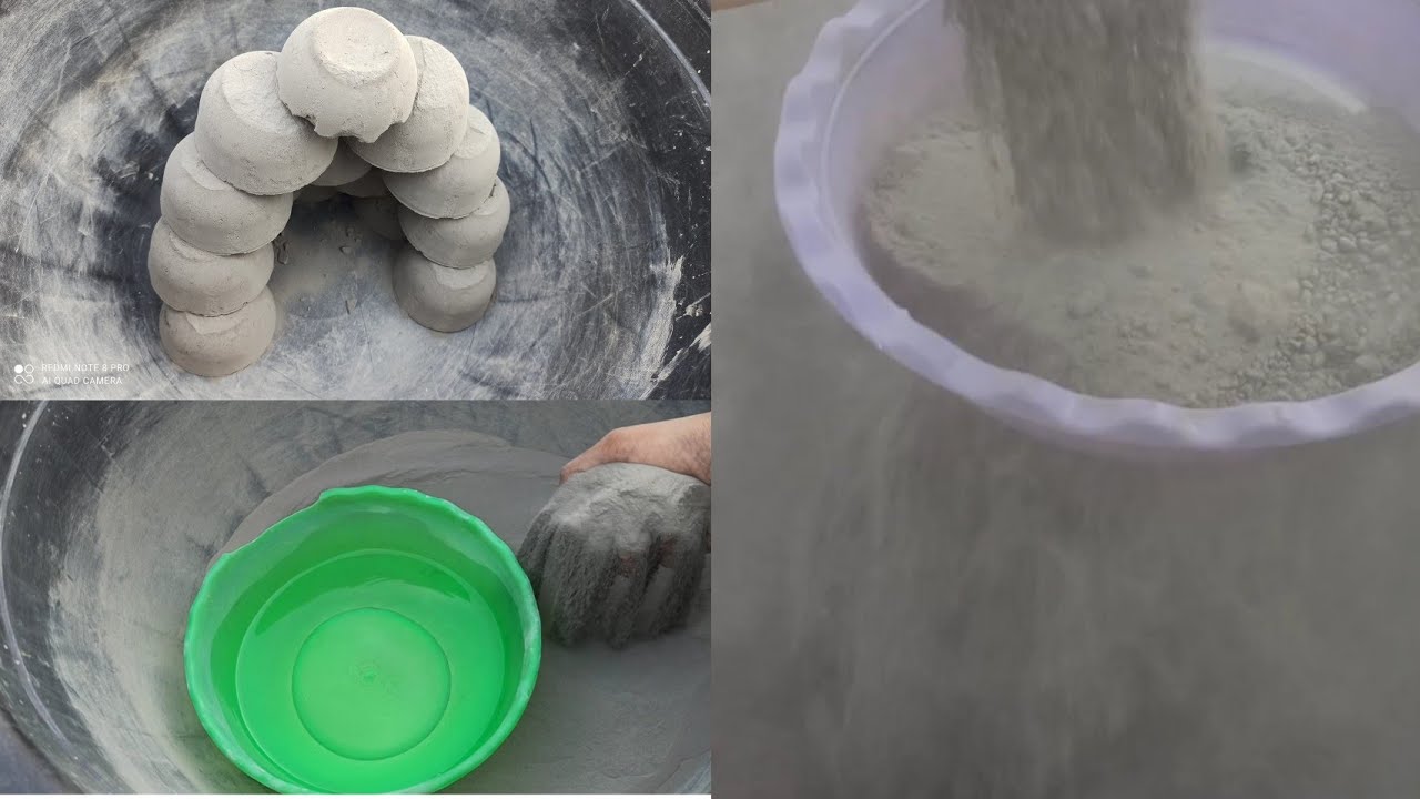 pure cement series 11🌟: pure cement tiny bowls shapes dry crumbling ...