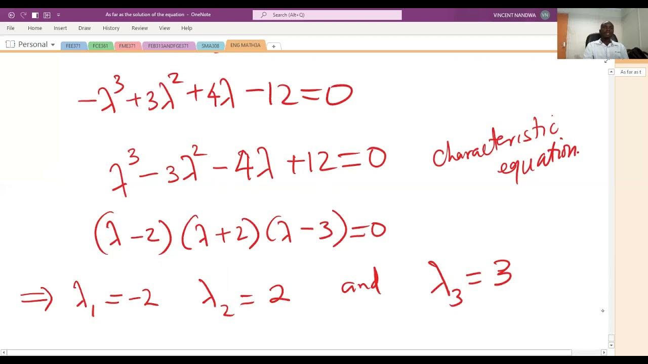 Solving Differential Equations by Matrix Method Part 5 of 10 - YouTube