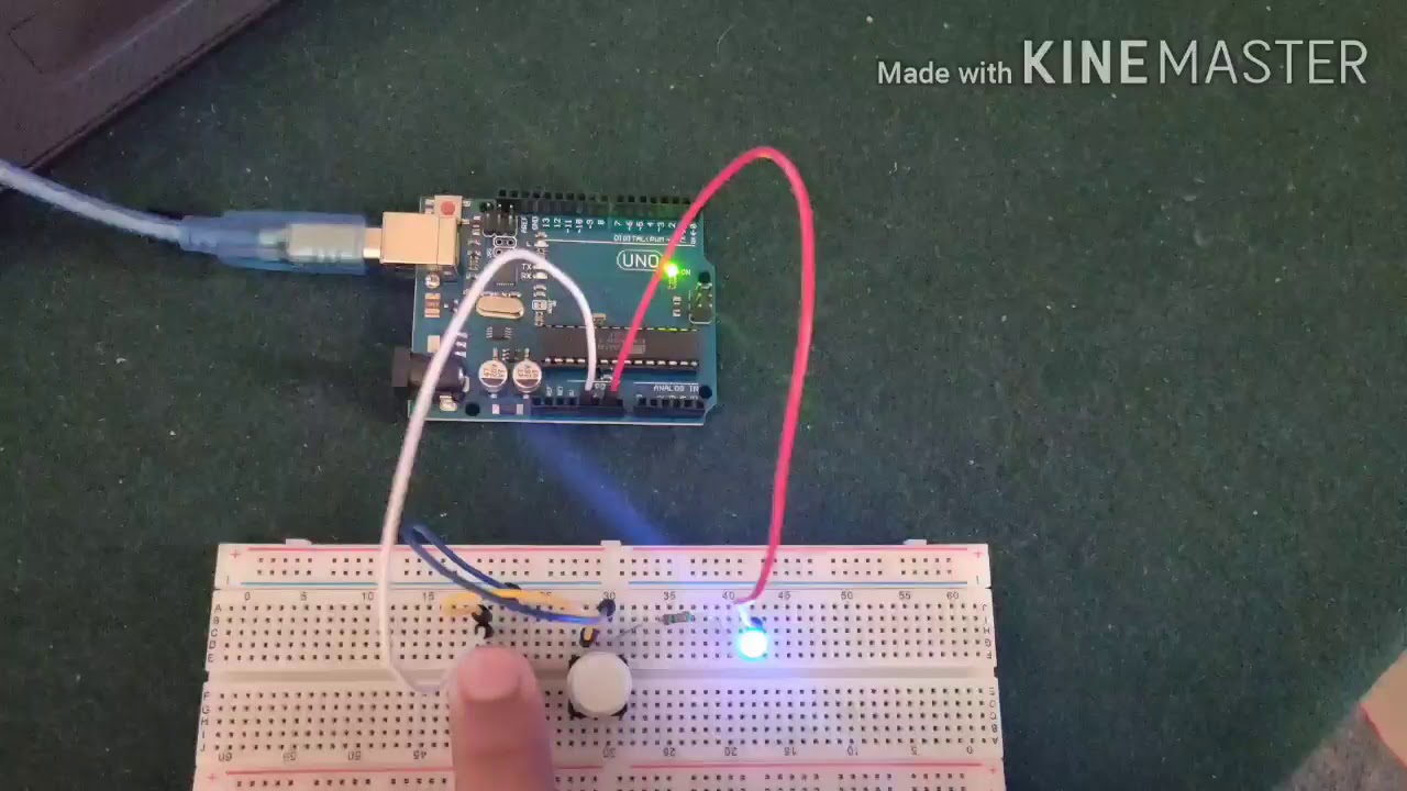 Aurdrino :Blinking led using 2 push buttons when either of them is ...