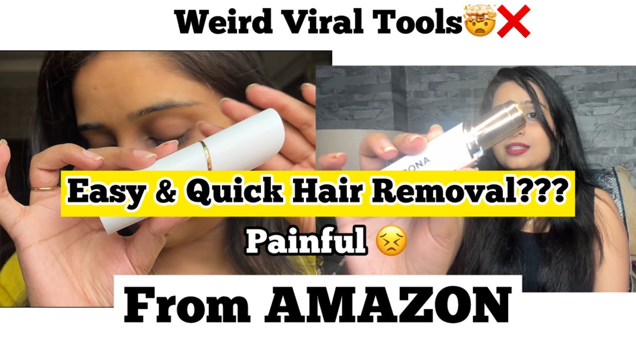 Painless Facial Hair Removal | trying Weird Viral tool from Amazon ...