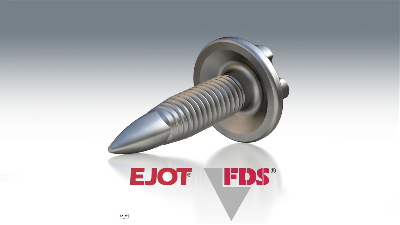 EJOT FDS® ohne Durchgangsloch im Deckblech Produktanimation - YouTube