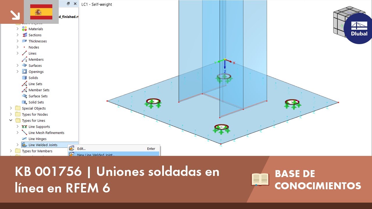 KB 001756 | Uniones soldadas en línea en RFEM 6 - YouTube