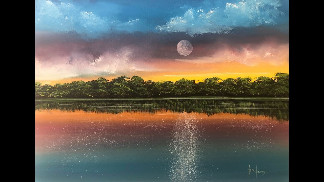 #316 How to paint a reflective lake scene, Beginners" - YouTube