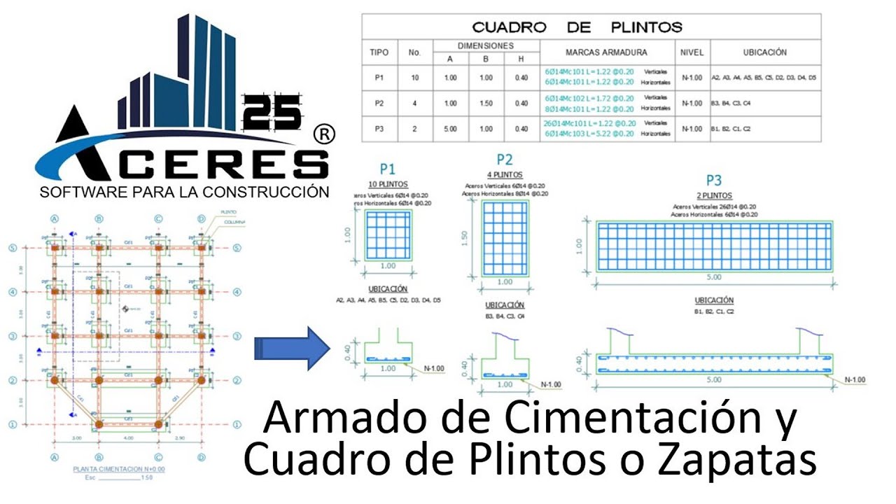 F2 Armado cimentación y cuadro de plintos - YouTube