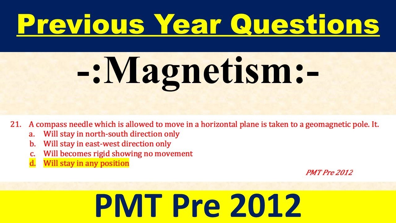 A compass needle which is allowed to move in a horizontal plane is ...