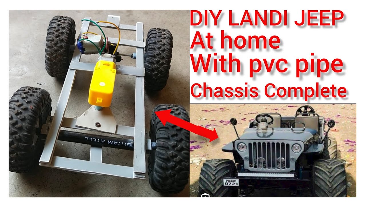How to make RC Landi Jeep with PVC pipe . DIY RC Landi Jeep with PVC ...