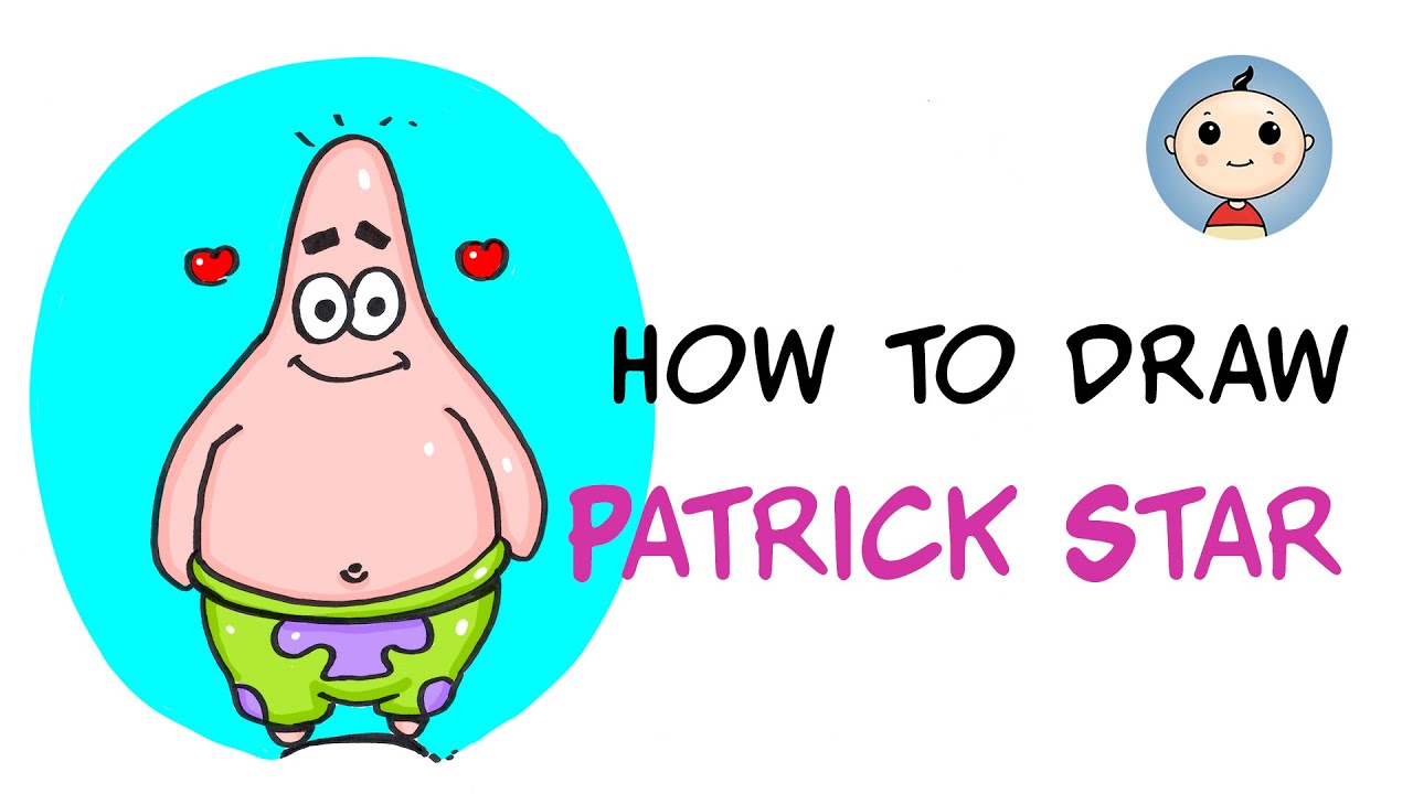 How to Draw Patrick From Sponge Bob.Step by Step Tutorial easy and fun ...