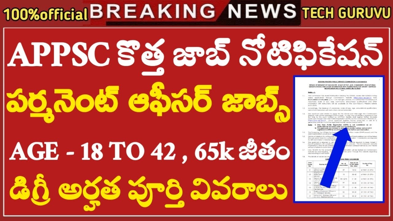 Appsc ఆఫీసర్ ఉద్యోగాలు విడుదల | Appsc Jobs Notification | Appsc Latest ...