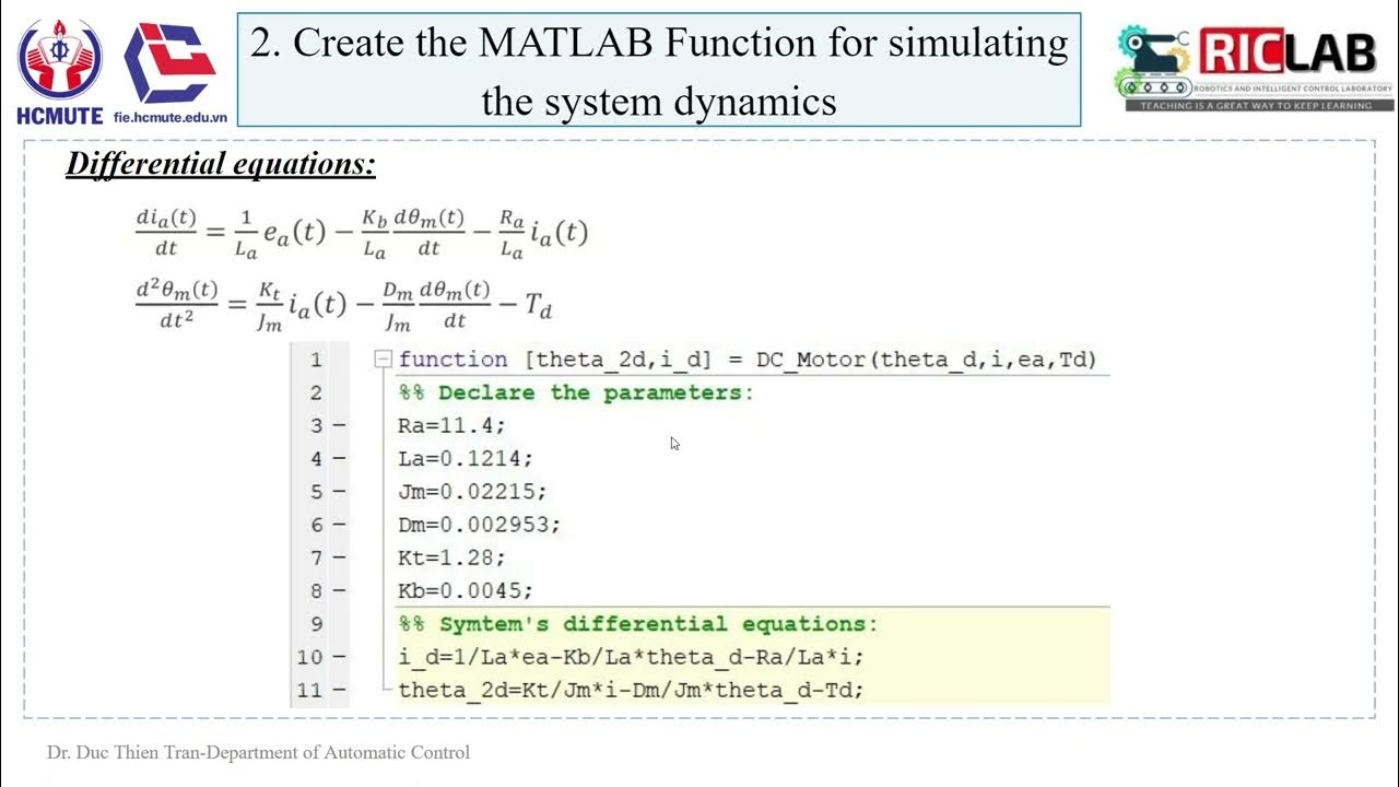 Simulate DC motor using MATLAB Function - YouTube