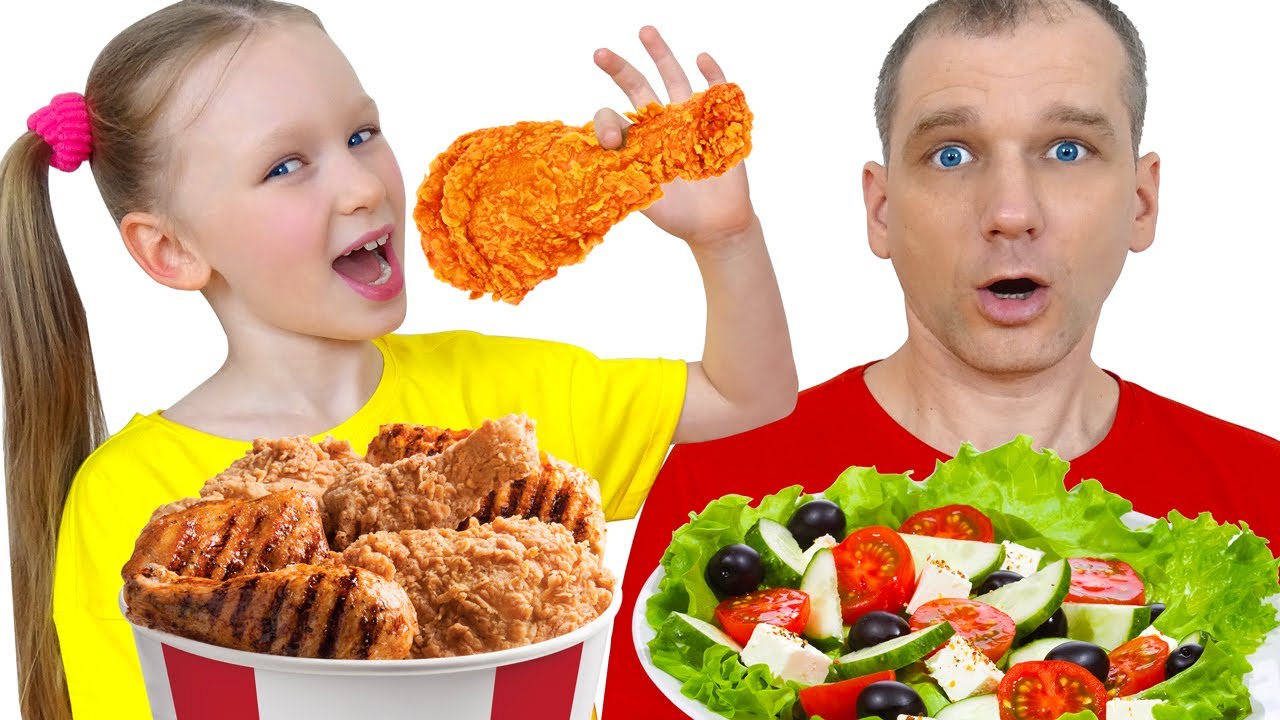 Dad eat not healthy food - Lisa jokes and teaches how to eat right ...