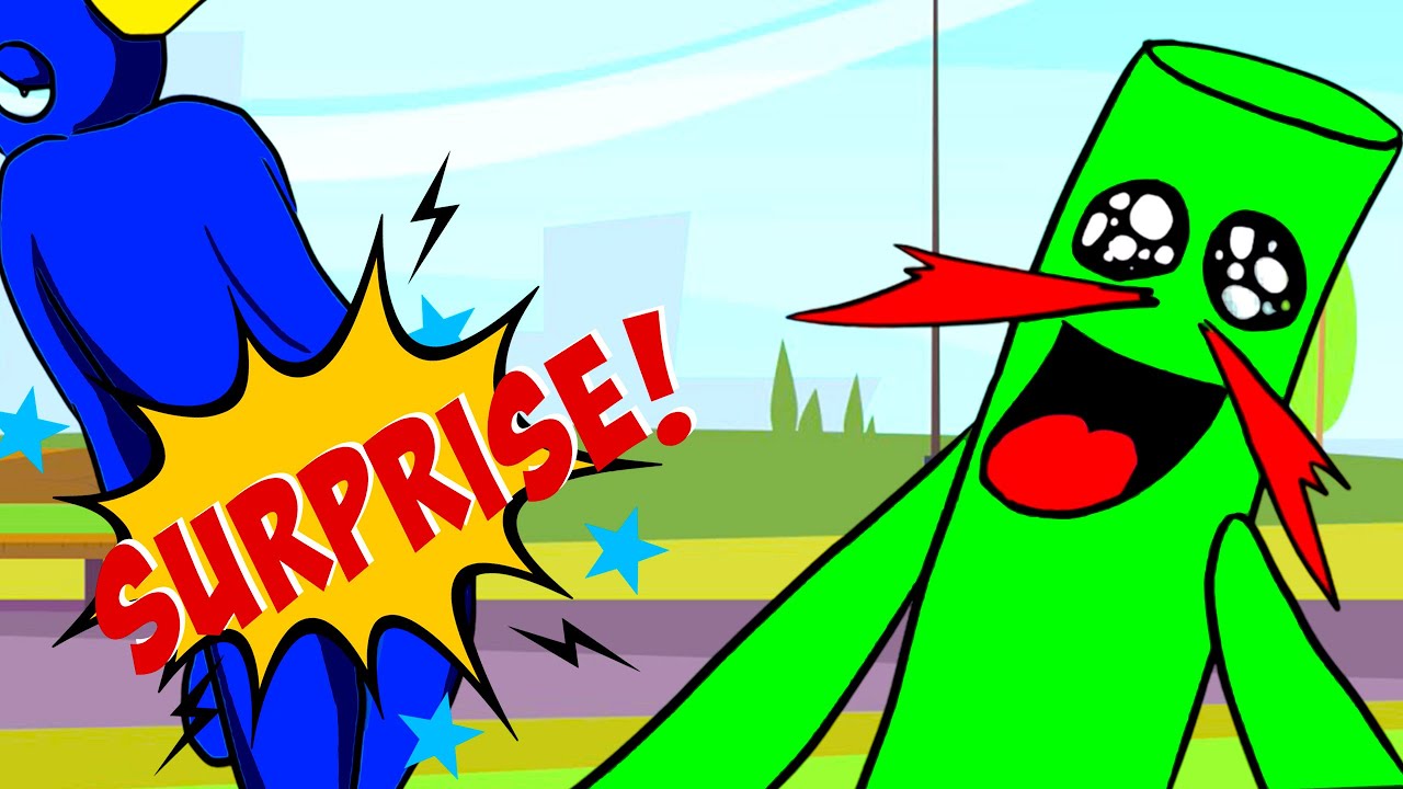 Blue made a gift to Green | Blue x Green Rainbow Friends Animation ...