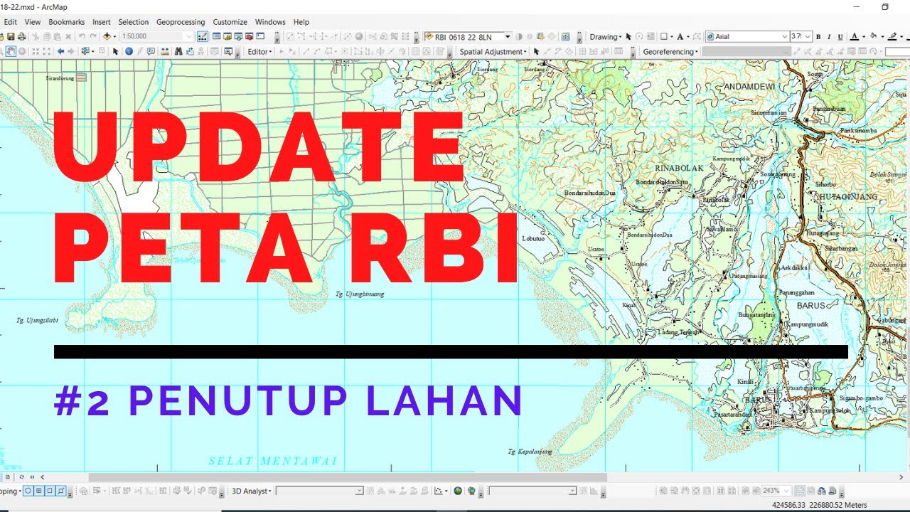 Cara Update Peta Dasar RBI di arcGIS Part 2 Shapefile Penutup Lahan ...