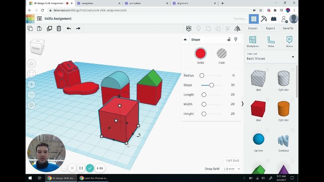 Art & Fabrication TinkerCAD Basics Selecting, Resizing, Rotating - YouTube