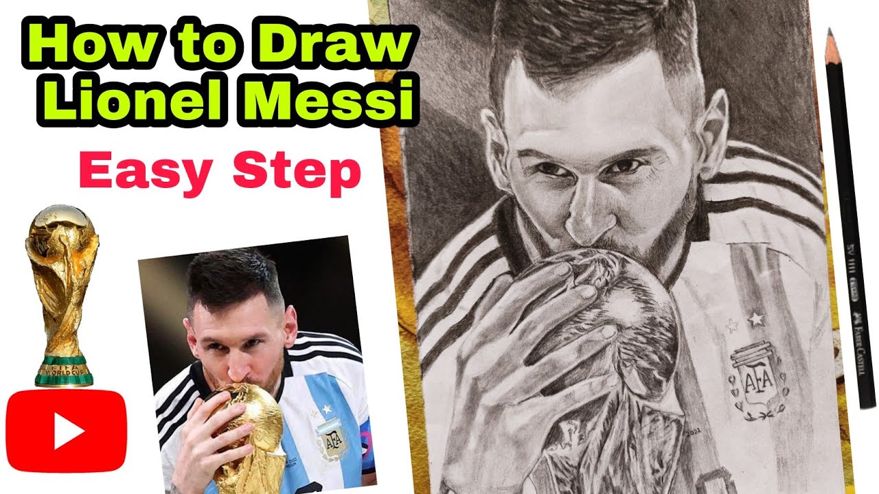 How to Draw Lionel #Messi ️ ️ | Sketch Tutorial | Time Lapse Video ...