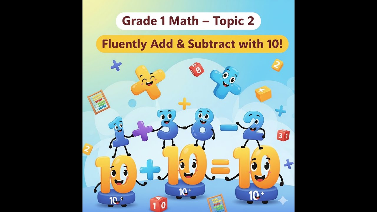 "Grade 1 Math – Topic 2 | Fluently Add & Subtract with 10!" - YouTube