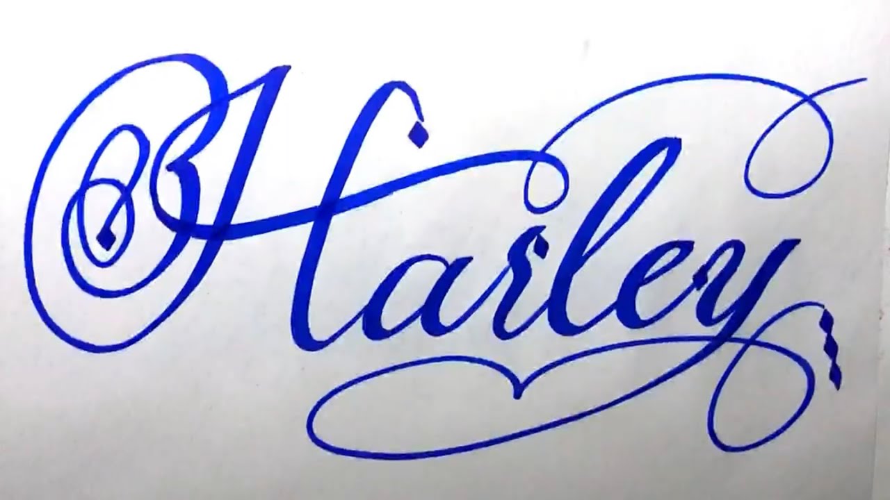 Harley Name Signature Calligraphy Status | How to Cursive write with ...