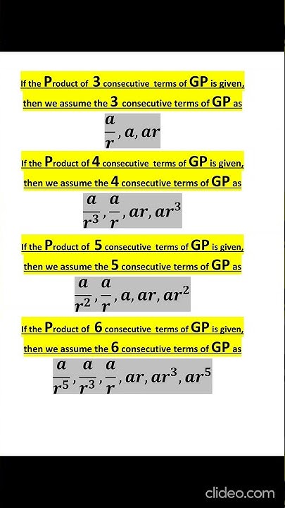 if the product of consecutive terms is given in GP, THEN WE ASSUME THE TERMS AS - YouTube