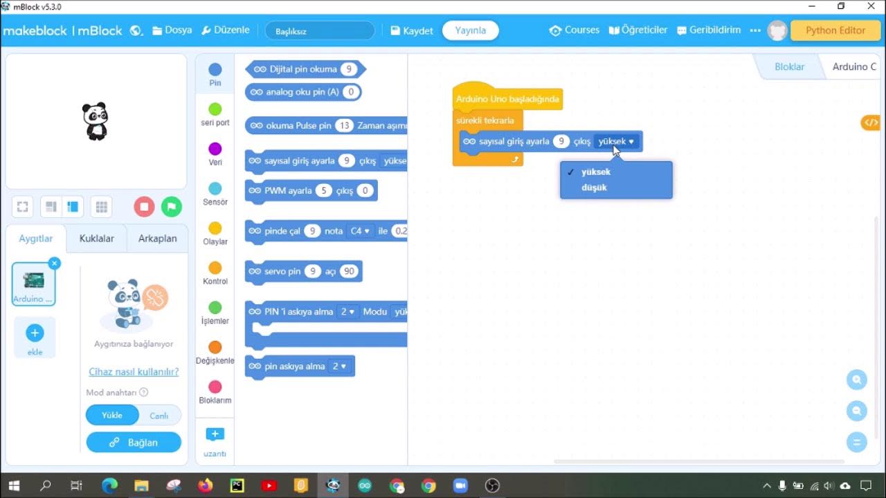 mBlock 5 ile Led Yakma - YouTube