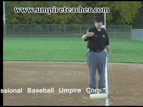 Umpire Training - Fair, Foul around the bag in 2 Umpire System - YouTube
