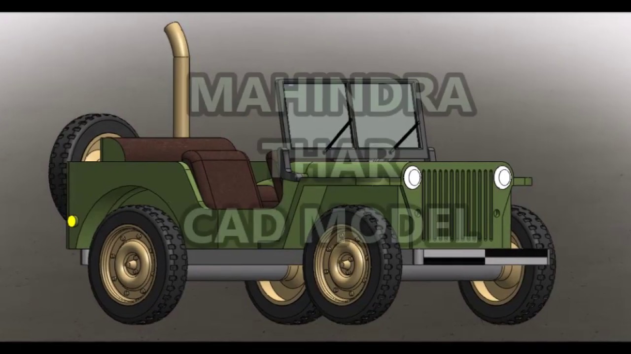 MAHINDRA THAR CAD VIDEO AND ANIMATION (SOLIDWORKS) - YouTube