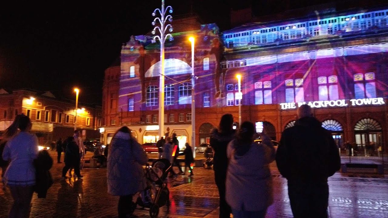 Busy Blackpool on Bonfire Night - YouTube