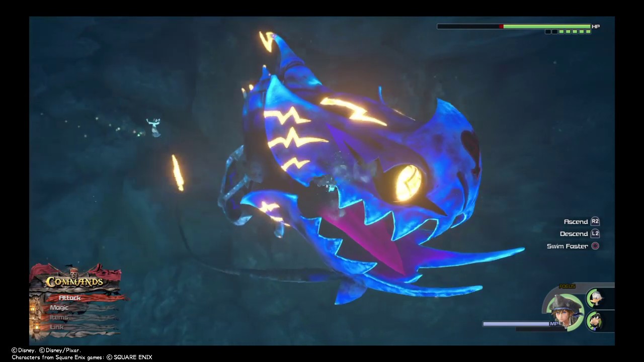 KINGDOM HEARTS 3 Fish Boss Fight (Pirates of the Caribbean) - YouTube