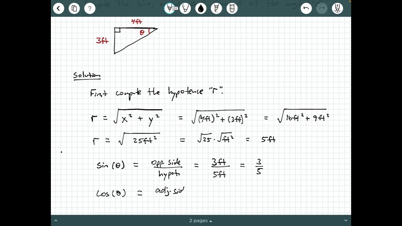 Right Triangle Trig Example 1 (Trig Operations) - YouTube