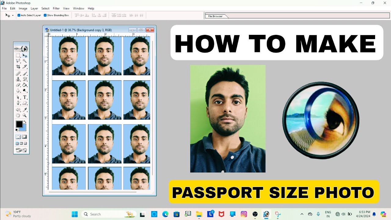 How to Create a passport size photo in adobe Photoshop 2024 - YouTube