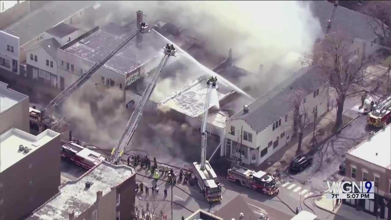 Fire crews battle extra-alarm fire in Bridgeport - YouTube