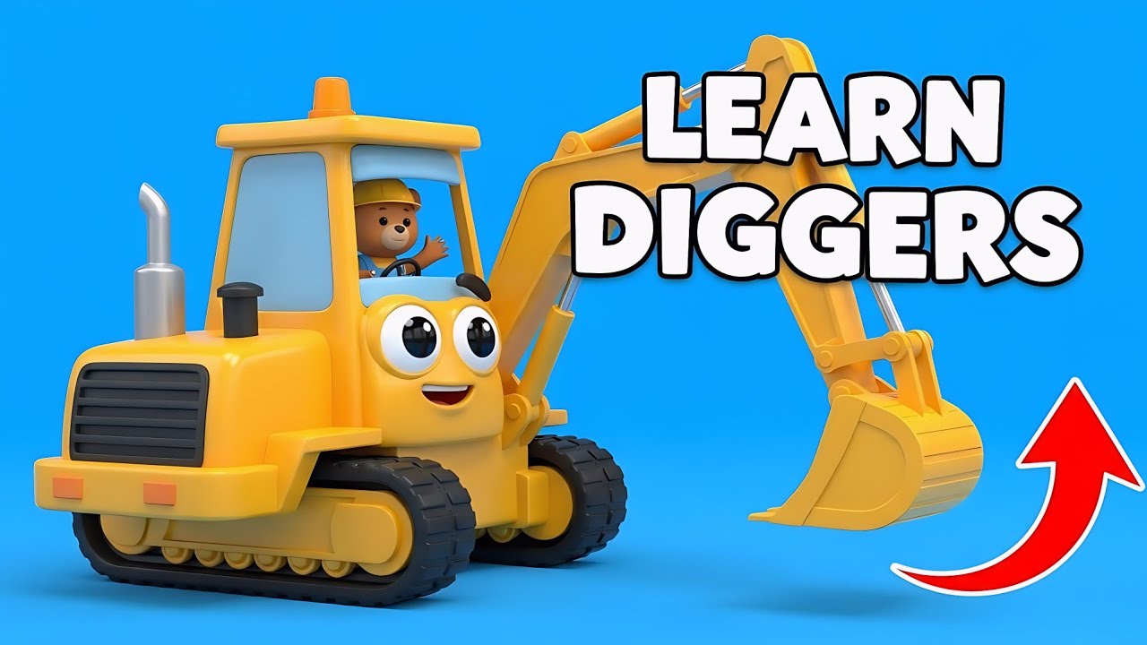 Learn Diggers & Construction Vehicles! | Excavators & Trucks for Kids ...
