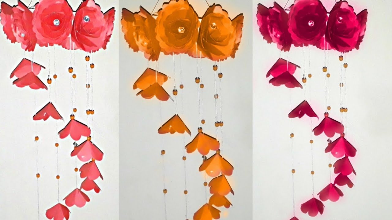 How To Make DIY craft room decoration colored paper wall hanging ...