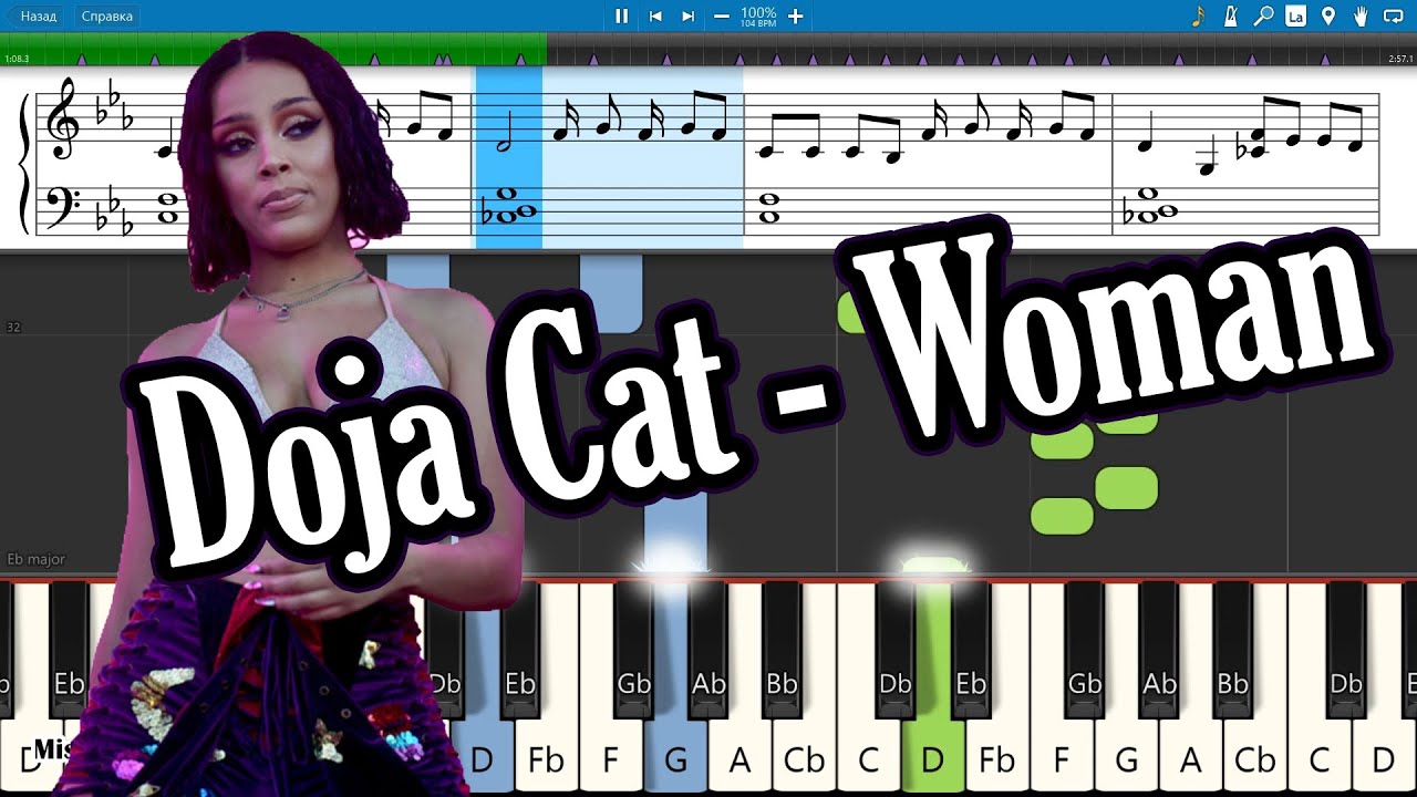 Doja Cat - Woman [Piano Tutorial | Sheets | MIDI] Synthesia - YouTube