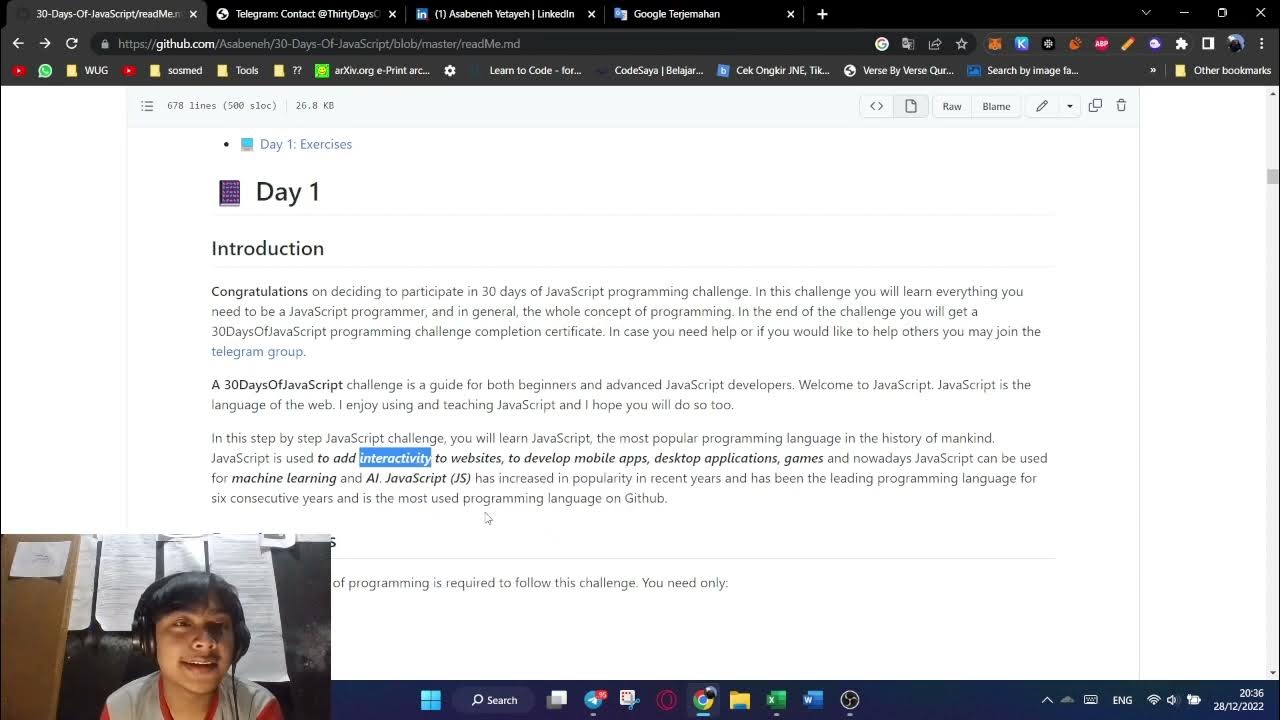 Belajar Javascript: 30DaysOfJavaScript Day 1 Part 1 - YouTube