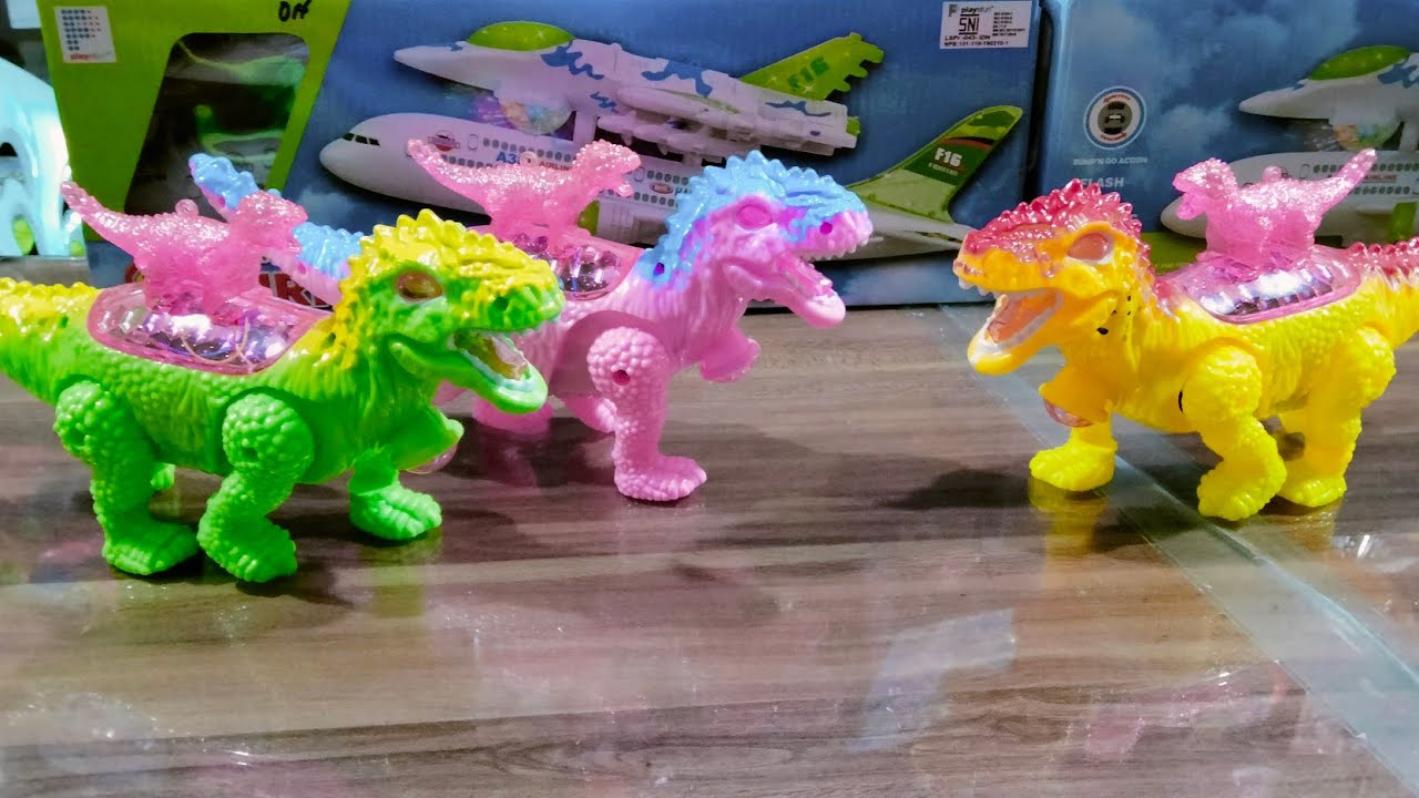Wow.imutnya mainan Dinosaurus T-rex warna warni #animals - YouTube