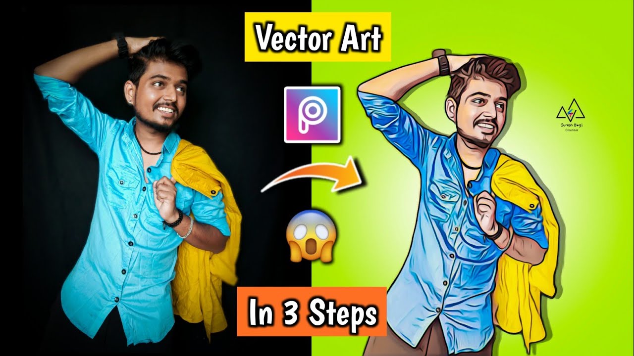 PicsArt new potrait cartoon photo editing || vector art Photo Editing ...