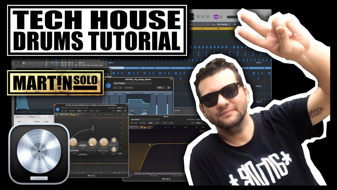 Martin Solo - Tech House Drums Tutorial - Logic Pro, Logic X - YouTube